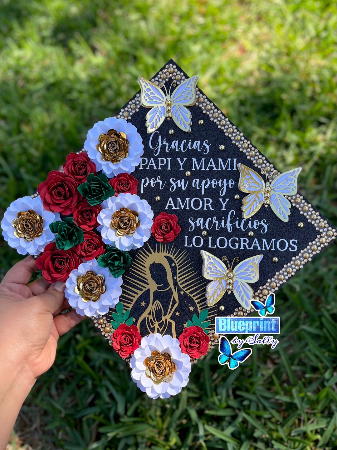 Graduation Flower Cap Topper, 1st Generation Graduate, Mexico ...