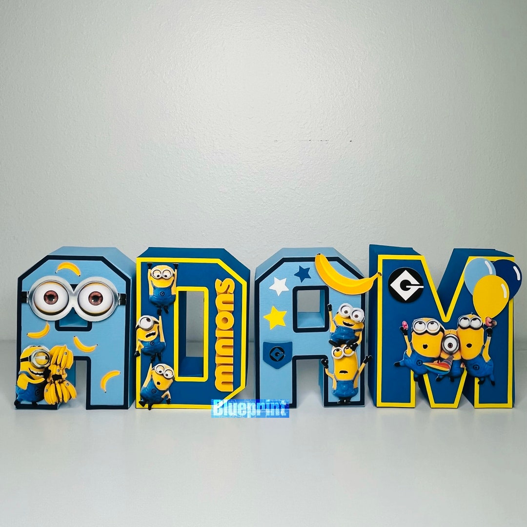 Minions 3D Paper Letters, Minions Party Decor, Minions Birthday ...