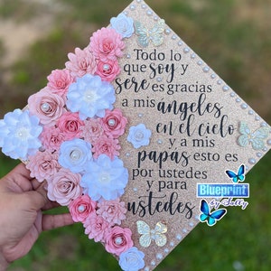 Pink Graduation Cap, Pink and Gold Grad Cap, First Gen Graduate, Class ...