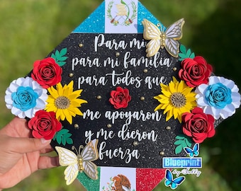 Teacher Flower Grad Cap, First Generation Teacher Graduation Cap,mexico ...