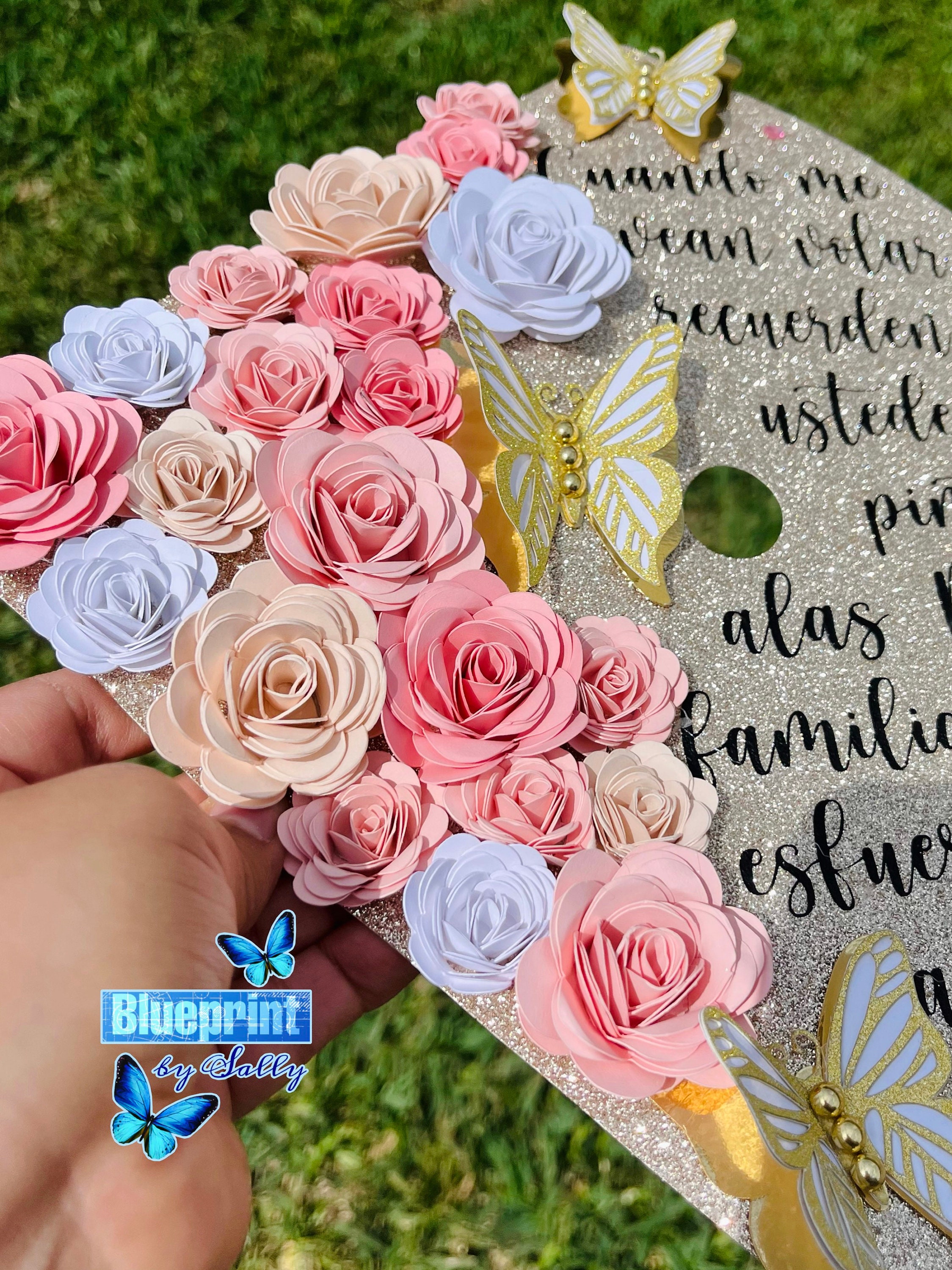 Pink Graduation Cap, Pink and Gold Grad Cap, Shades of Pink Grad, First ...