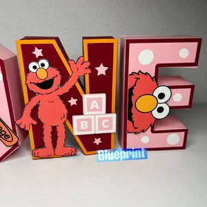 Pink Elmo Theme 3D Letters, Girl Elmo Theme, Elmo’s Word, Pink Sesame ...