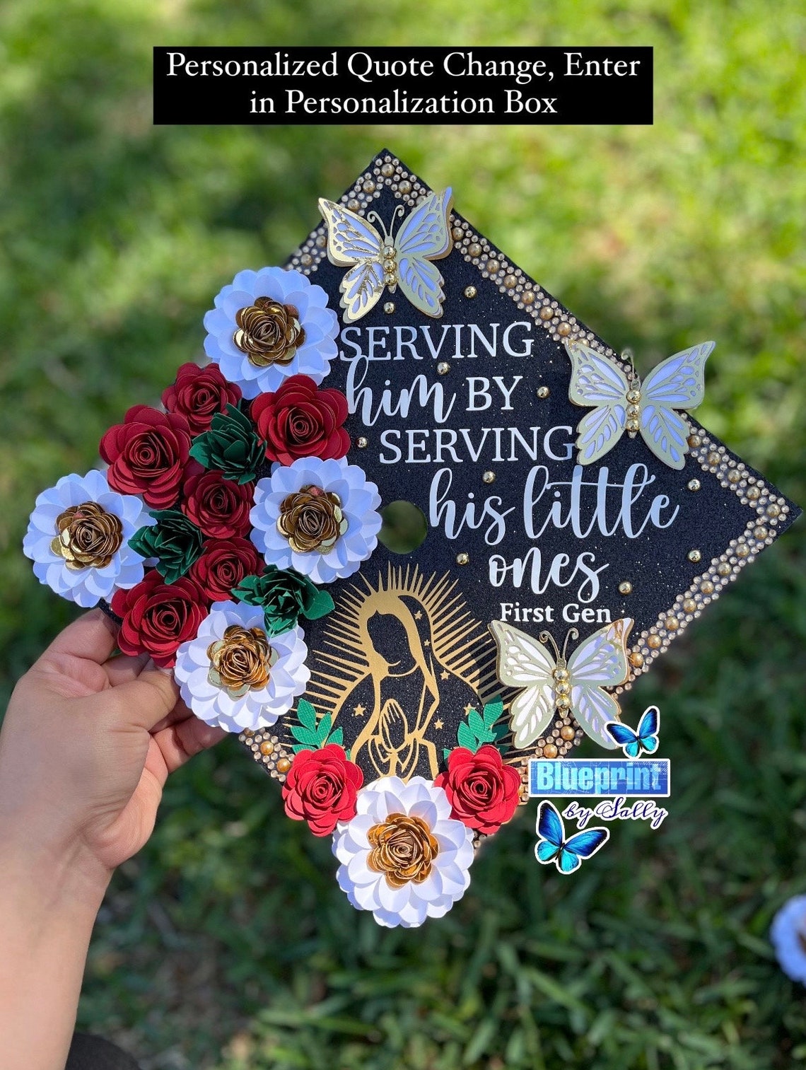 Graduation Flower Cap Topper, 1st Generation Graduate, Mexico ...
