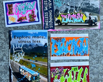 Lost. Graffiti Sticker Pack. Block Printed, Painted, Hand Drawn ...