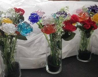 Glass Flowers Long Stem | Etsy