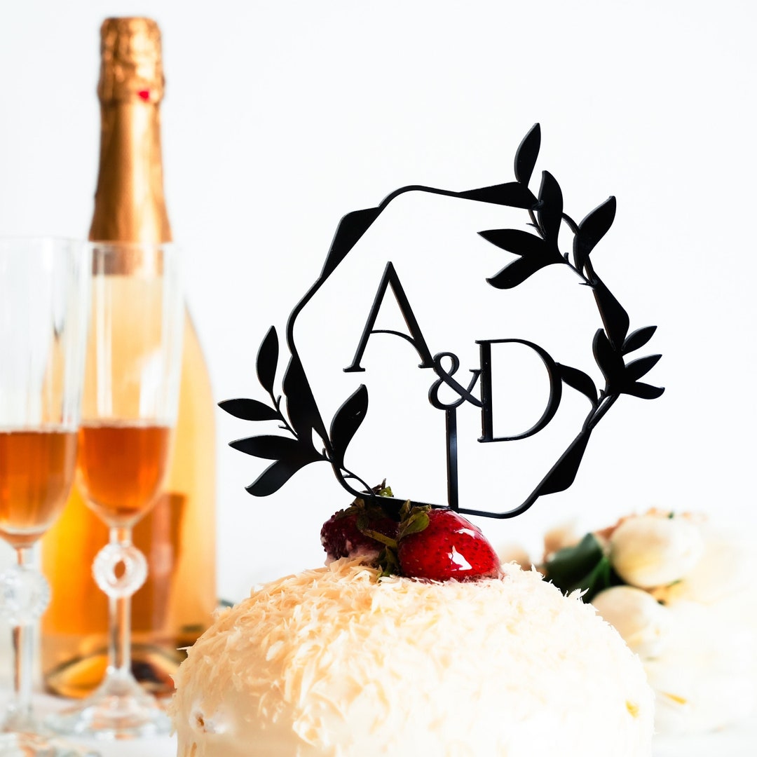 Initial Cake Topper, Wedding Cake Topper, Egagement Cake Topper ...