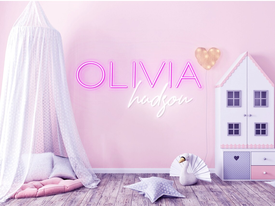 Custom Name Nursery Neon Sign Kid Room Decorations Toys Girl - Etsy