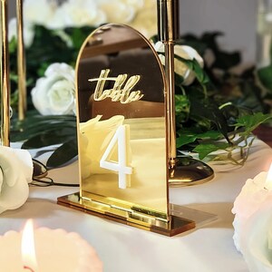 Gold Table Numbers, Wedding Table Number, Acrylic Wedding Table Decor ...