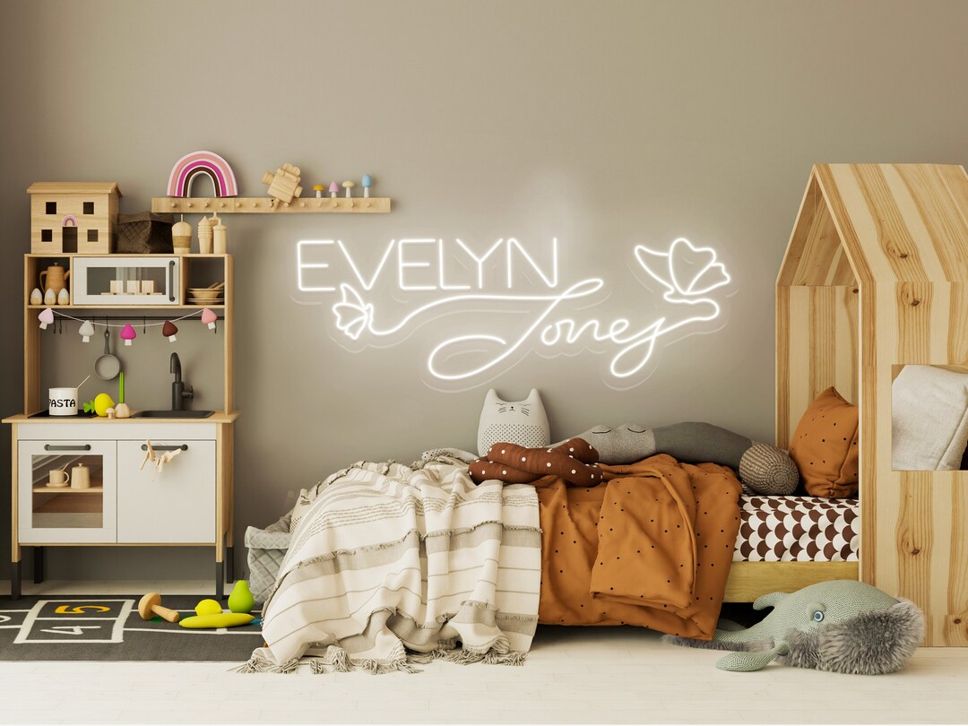 Custom Name Neon Sign, Kids Room Decor, Nursery Baby Led Light, Baby ...