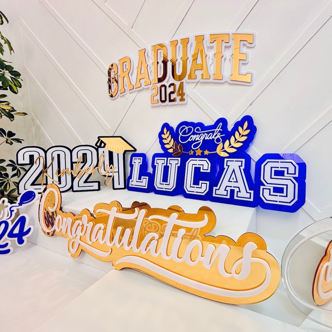Custom Graduation Party Sign: 3D Acrylic Name Centerpiece - Etsy