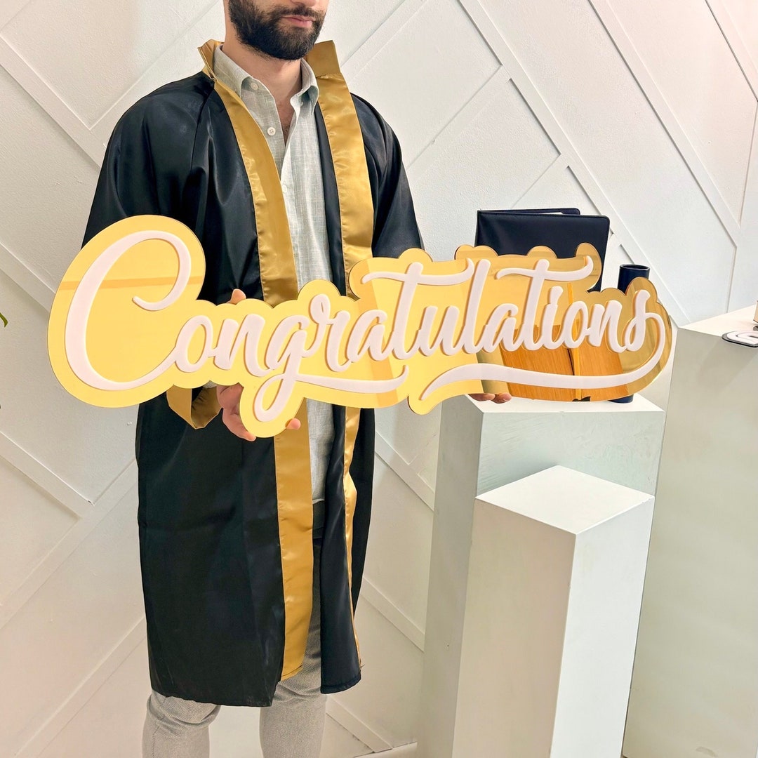 Congratulations Sign, Graduation Backdrop Sign, Grad Party Decor ...