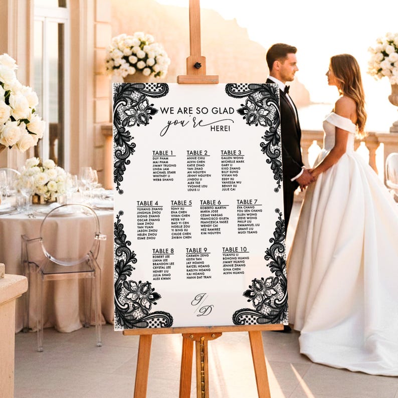 Custom Acrylic Wedding Seating Chart Sign: Rehearsal Dinner Table Plan ...