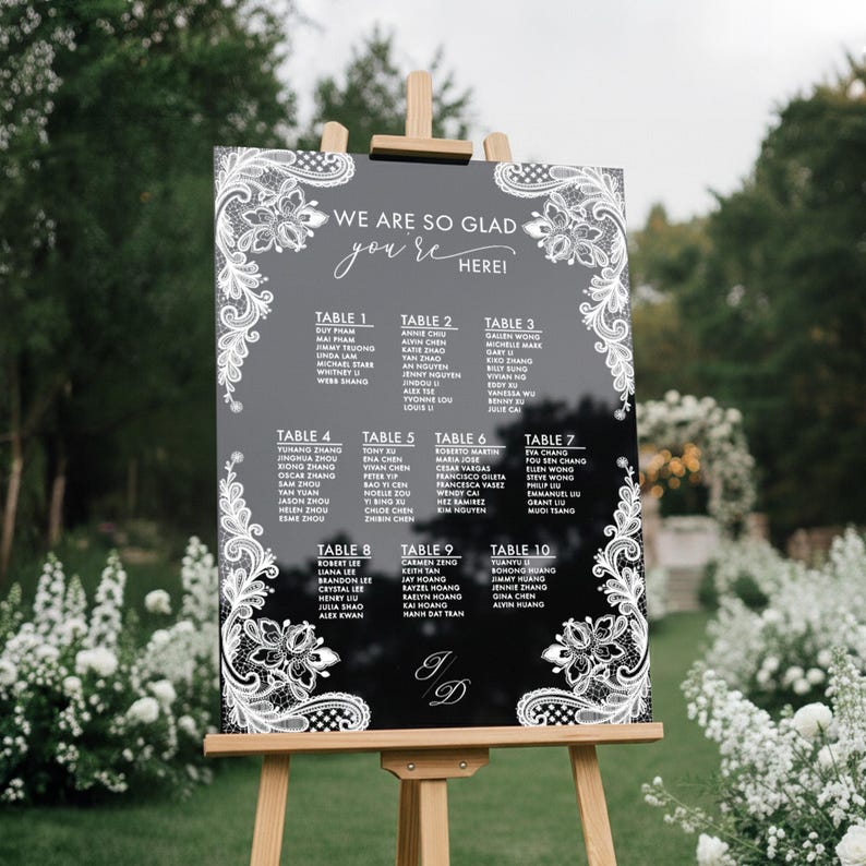 Custom Acrylic Wedding Seating Chart Sign: Rehearsal Dinner Table Plan ...