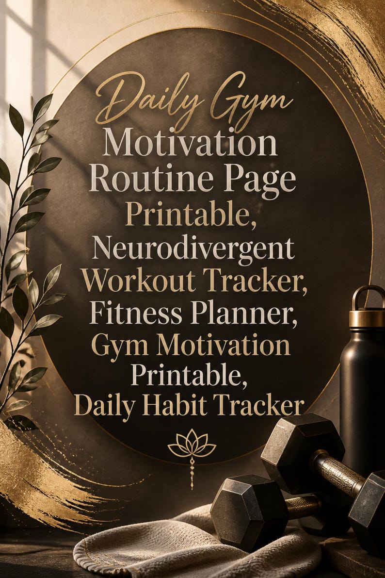 Neurodivergent Gym Routine Tracker, Daily Motivation Fitness Planner ...