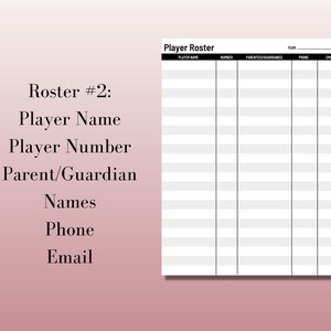 Baseball Team Rosters for Team Moms and Baseball Moms, T-ball, Tee-ball ...