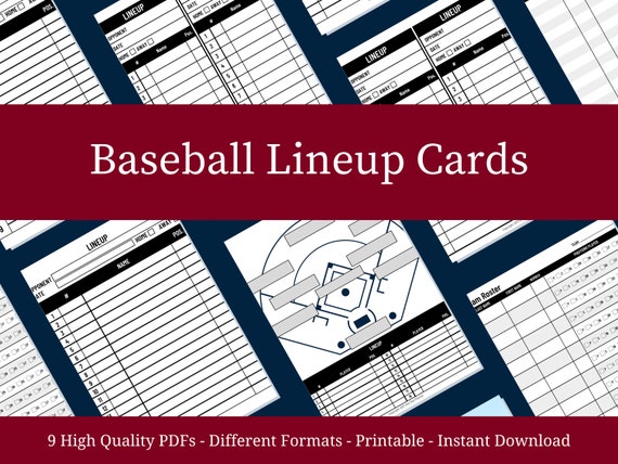 Baseball Line up Card Printable Baseball Lineup Board and - Etsy