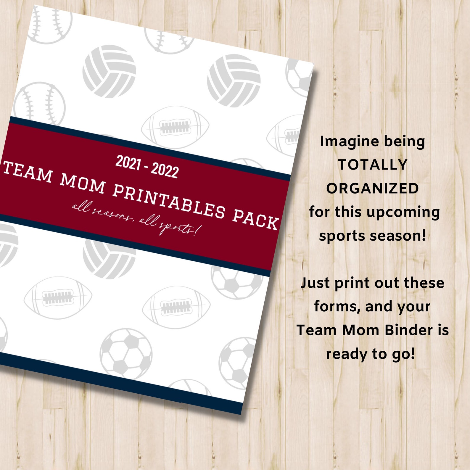 Team Mom Printables for Football Soccer Baseball Cheer and - Etsy