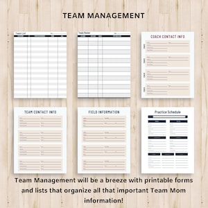 Team Mom Printables for Football, Soccer, Baseball, Cheer, and All Team ...
