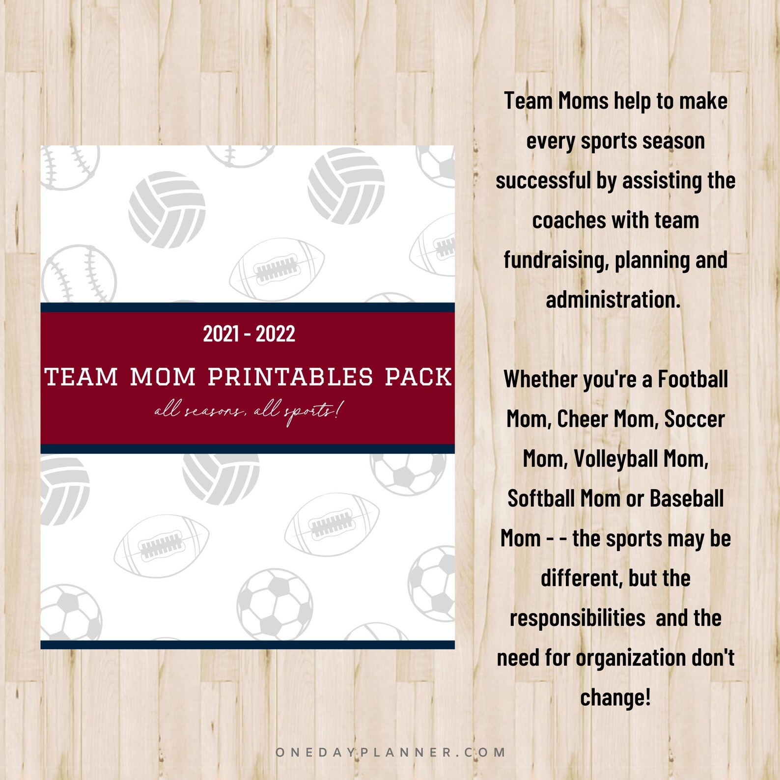 Team Mom Printables for Football Soccer Baseball Cheer and - Etsy