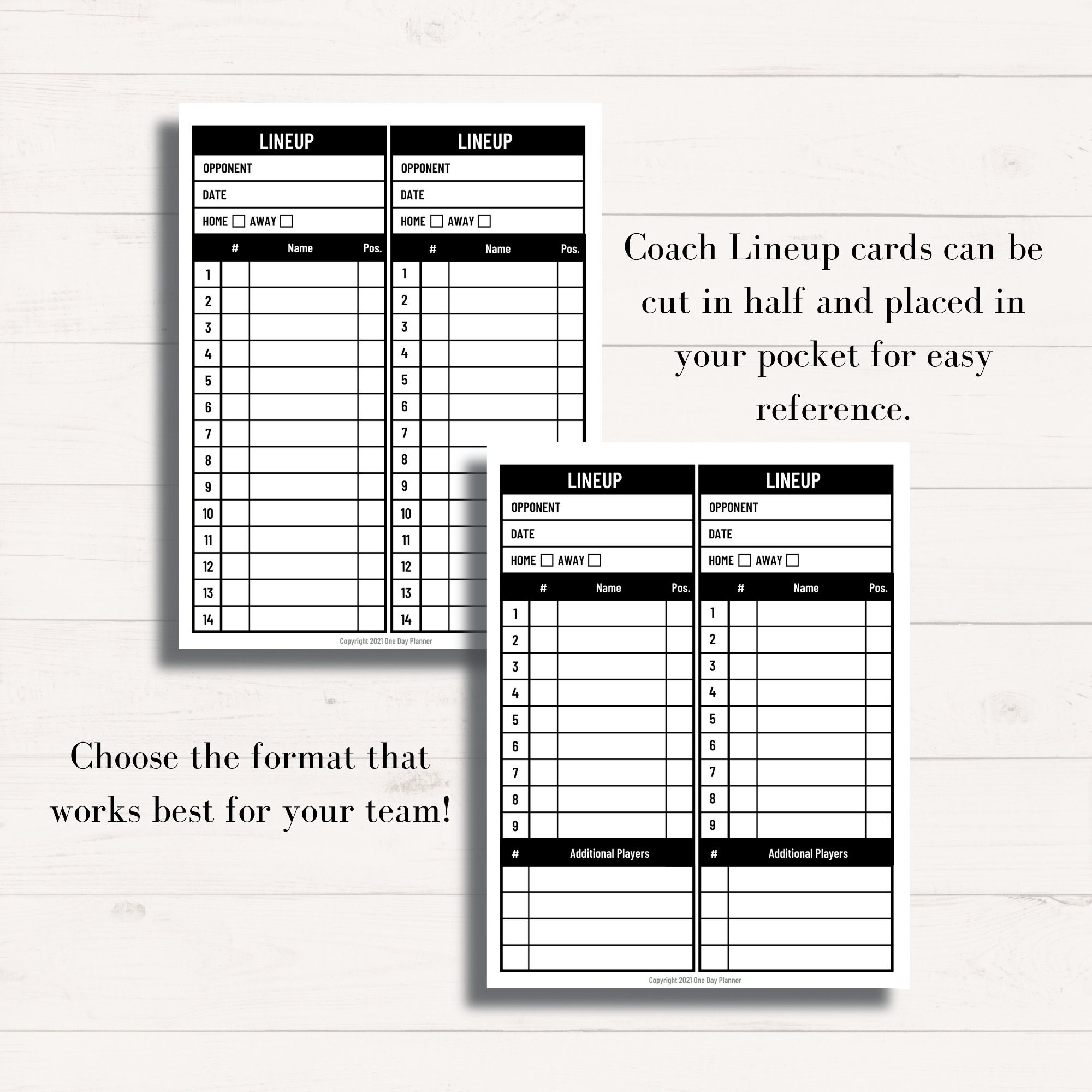 Baseball Line up Card Printable, Baseball Lineup Board and Batting ...
