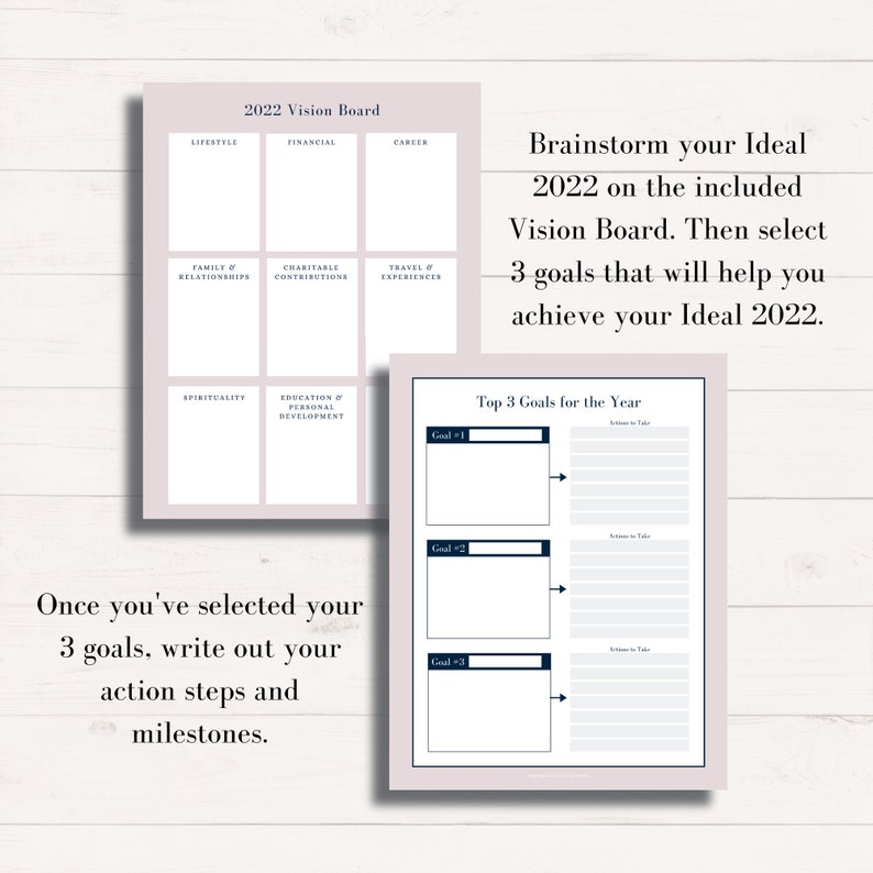 SMART Goal Template Weekly and Daily Planner Page Printable Monthly ...