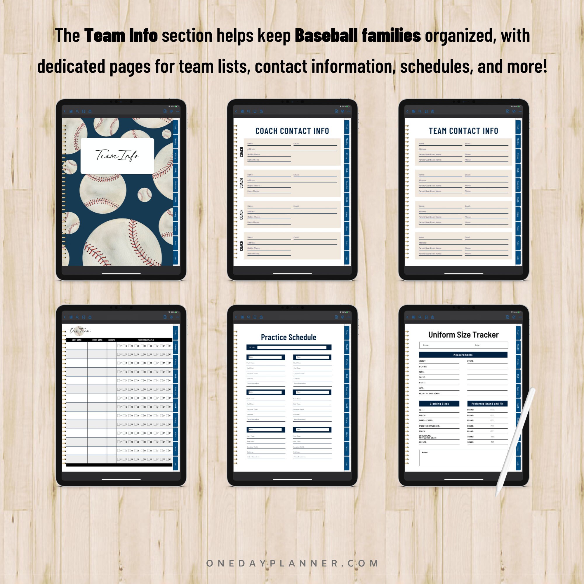 Baseball Mom Digital Planner With Digital Sticker Pack, Baseball Mom ...