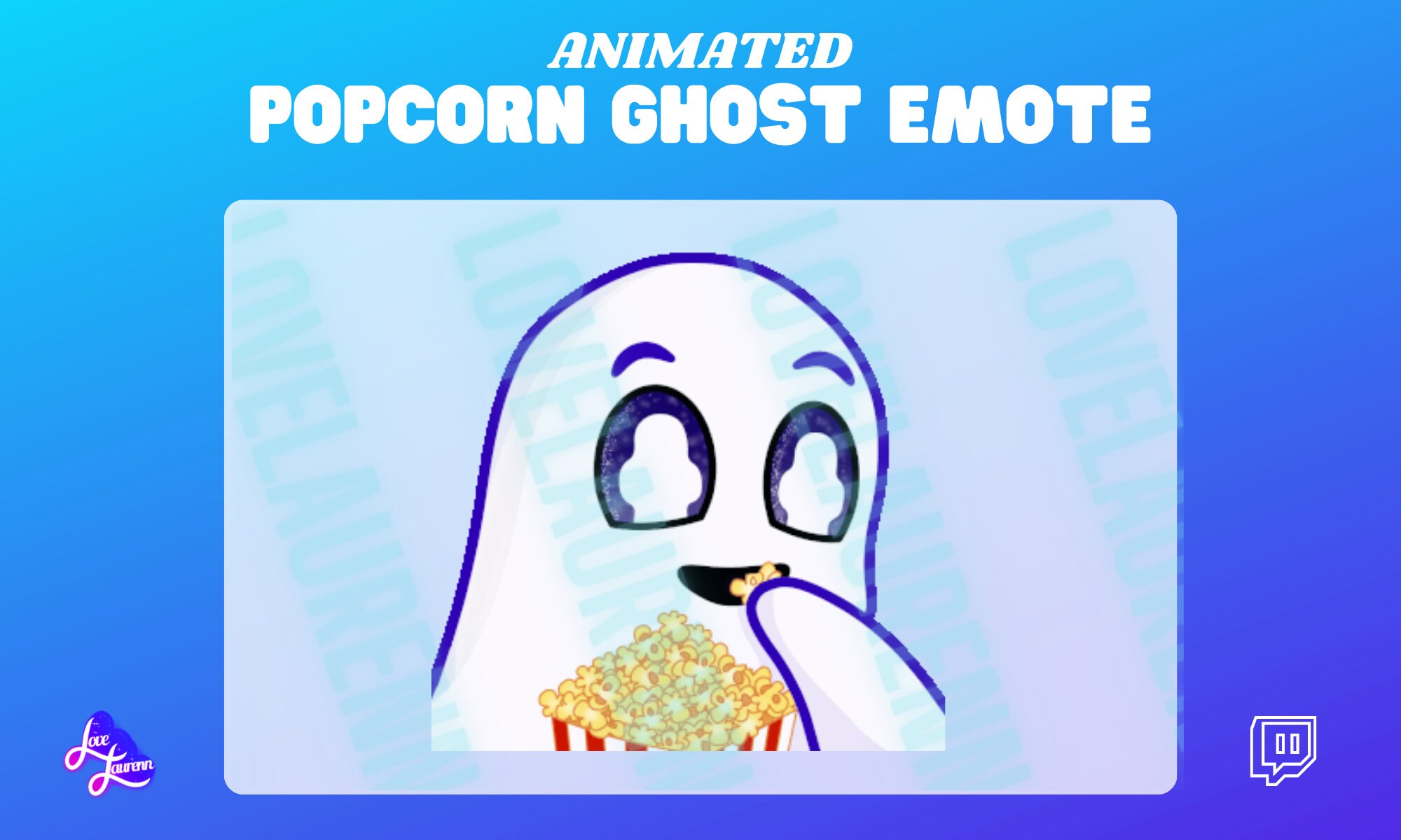 Animated Popcorn GHOST Emote INSTANT DOWNLOAD Ghost / Spooky / Popcorn ...