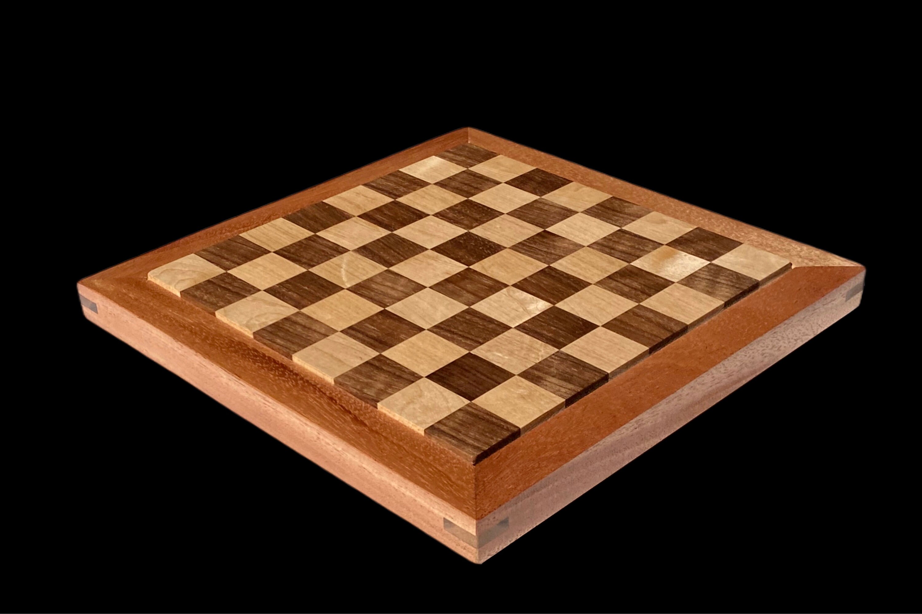 Chess Board With Pieces | 11X11” | Black Walnut Maple 1-1/8” Raised ...
