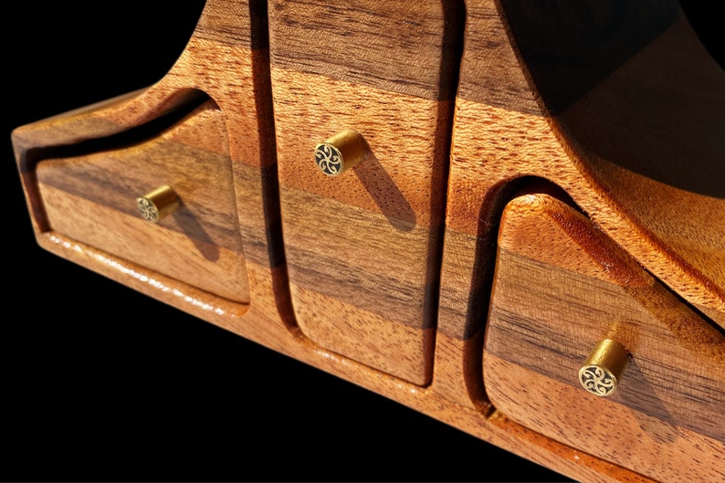 Hobbit Box Cathedral 3 Drawers Brass Mosaic Pin Pulls Walnut and ...