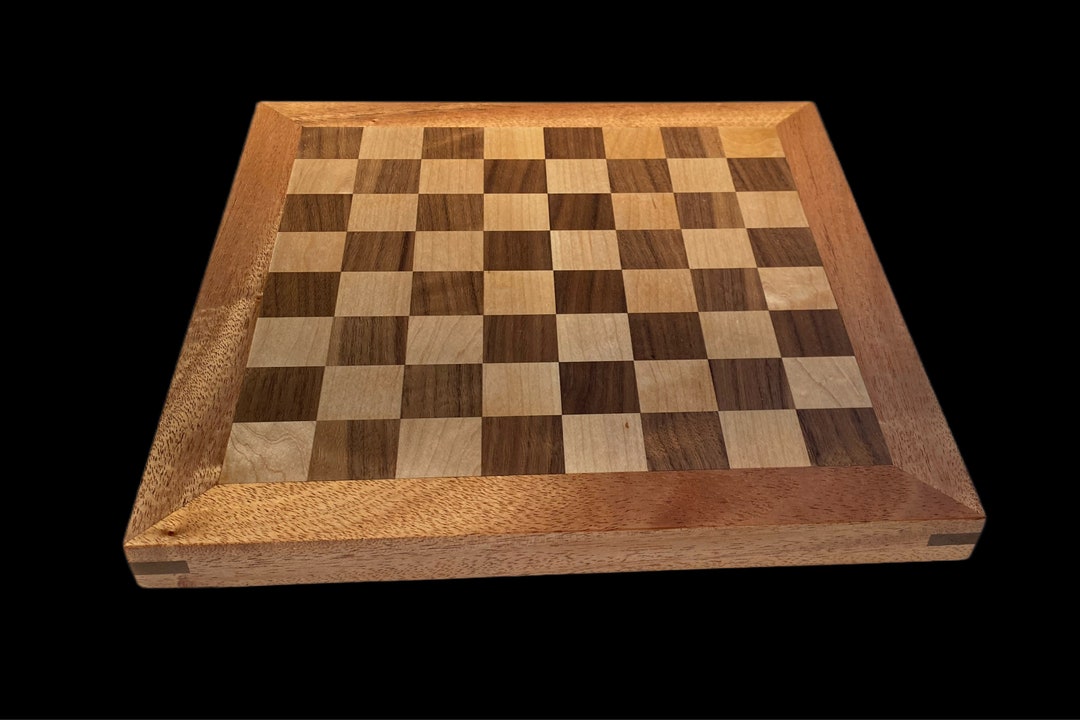 Handmade Wooden Chess Board With Pieces | 11X11” | Black Walnut Maple 1 ...