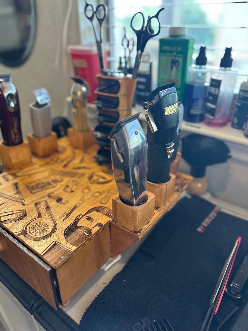 Barber Clipper Charger Clipper Holder Wood Station Clipper Case Barber ...
