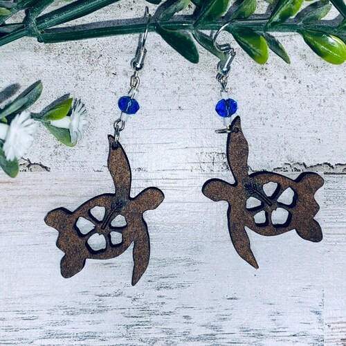 Turtle Earring Laser File Sea Turtle Earring SVG Cut File - Etsy