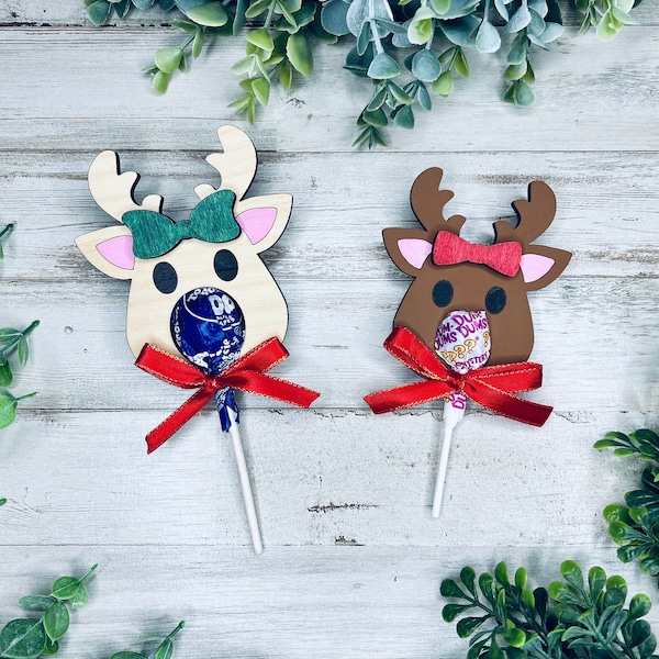 Reindeer Lollipop Holder Svg - Etsy
