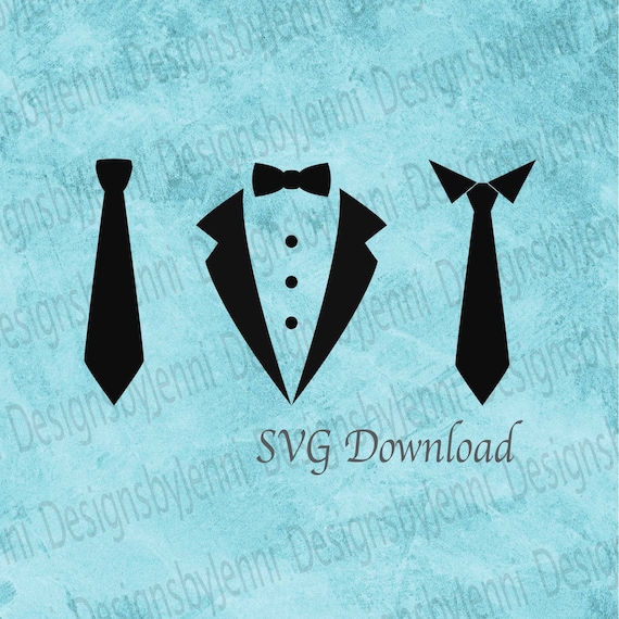 Tuxedo Bow Tie Bundle SVG File Groomsman Best Man Tuxedo | Etsy