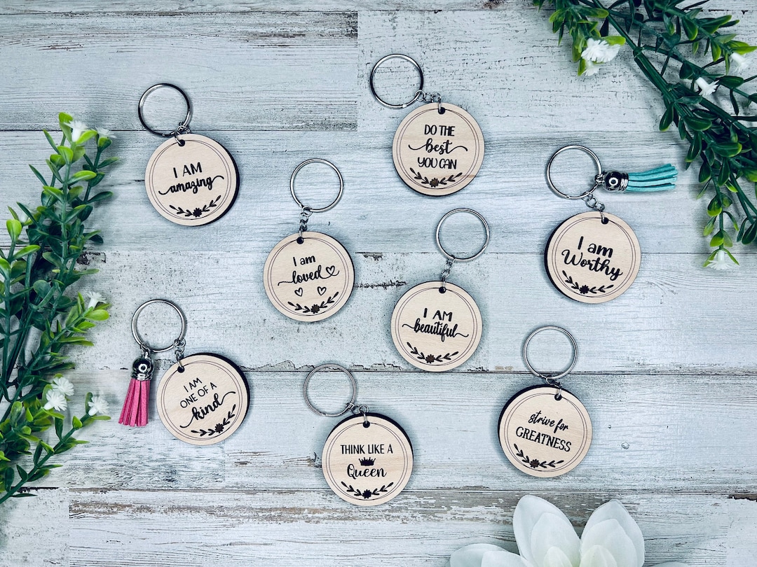 Motivational Keychain Bundle SVG File, Inspirational Keychain Gift ...