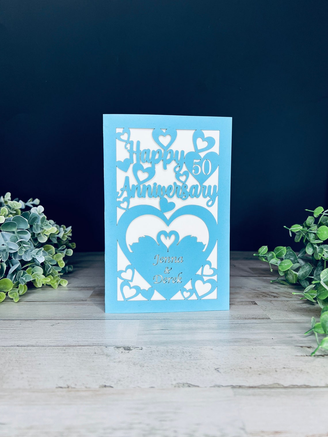 Personalized Anniversary Card SVG File Wedding Anniversary - Etsy