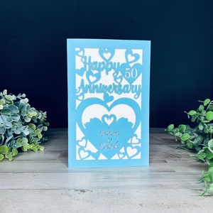 Personalized Anniversary Card SVG File, Wedding Anniversary Card Cut ...