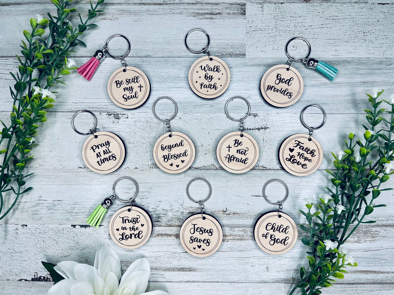 Christian Keychain Bundle SVG File Inspirational Keychain - Etsy