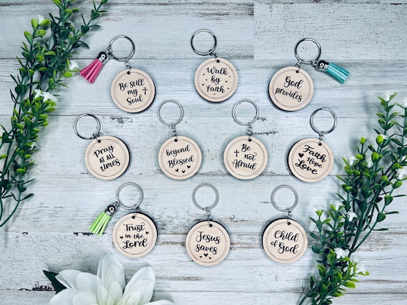 Christian Keychain Bundle SVG File Inspirational Keychain | Etsy