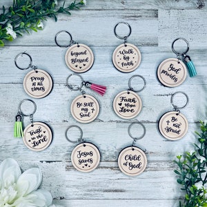 Christian Keychain Bundle SVG File, Inspirational Keychain Download ...
