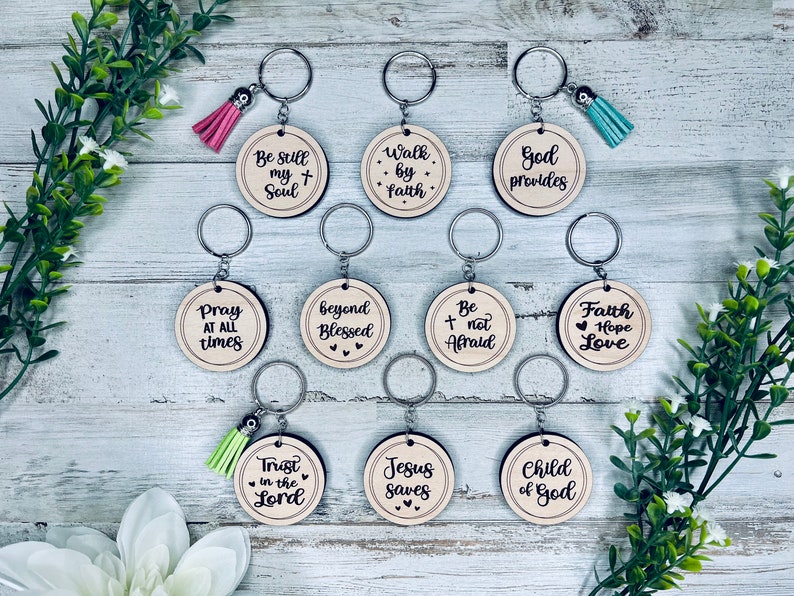 Christian Keychain Bundle SVG File Inspirational Keychain | Etsy
