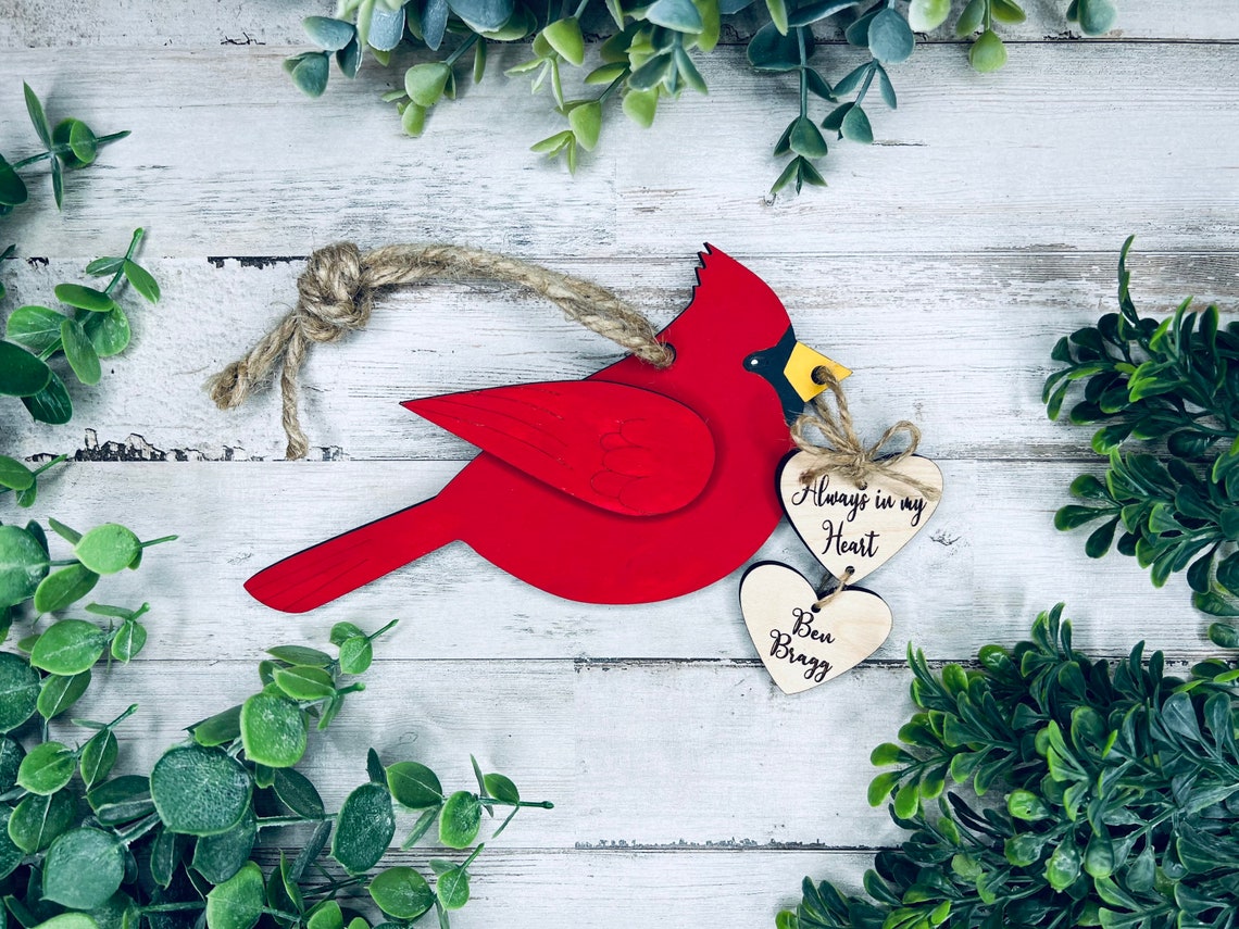 Cardinal Memorial Ornament SVG File, Christmas Cardinal Ornament SVG ...