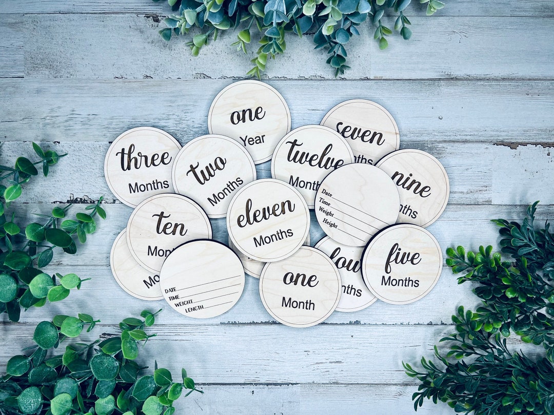 Baby Milestone Round Sign SVG File, Baby Stat SVG Sign, Personalized ...