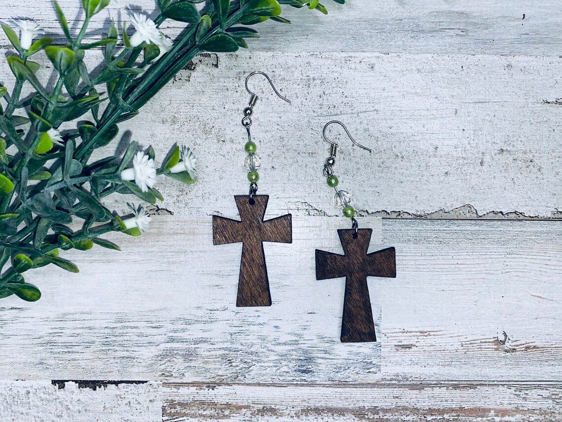 Cross Earrings Laser File SVG, Cross Earrings Dangle SVG, Easter Cross ...