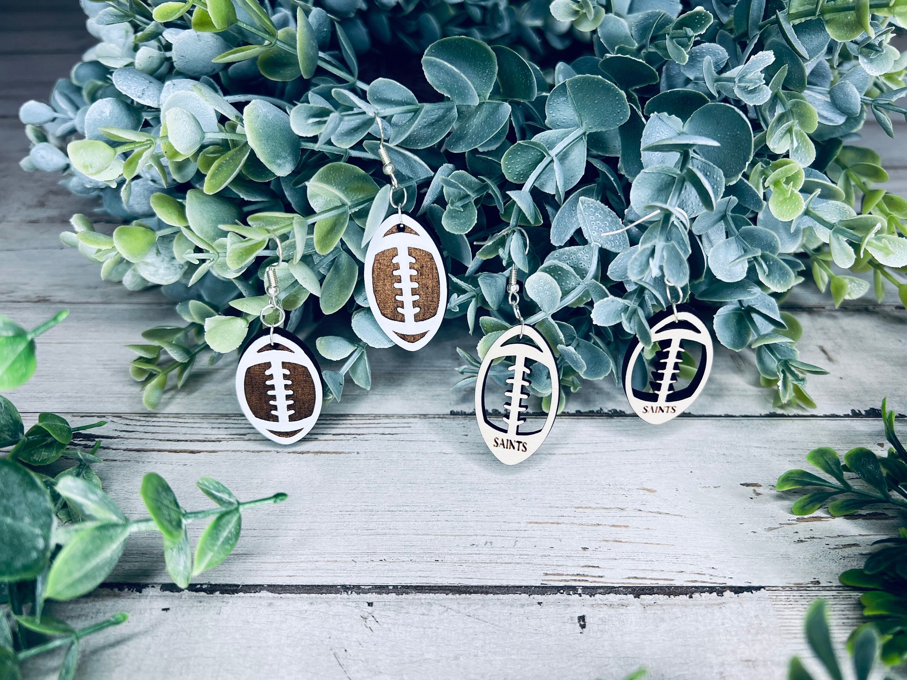 Football Earring Bundle SVG File, Football Earring Glowforge File ...