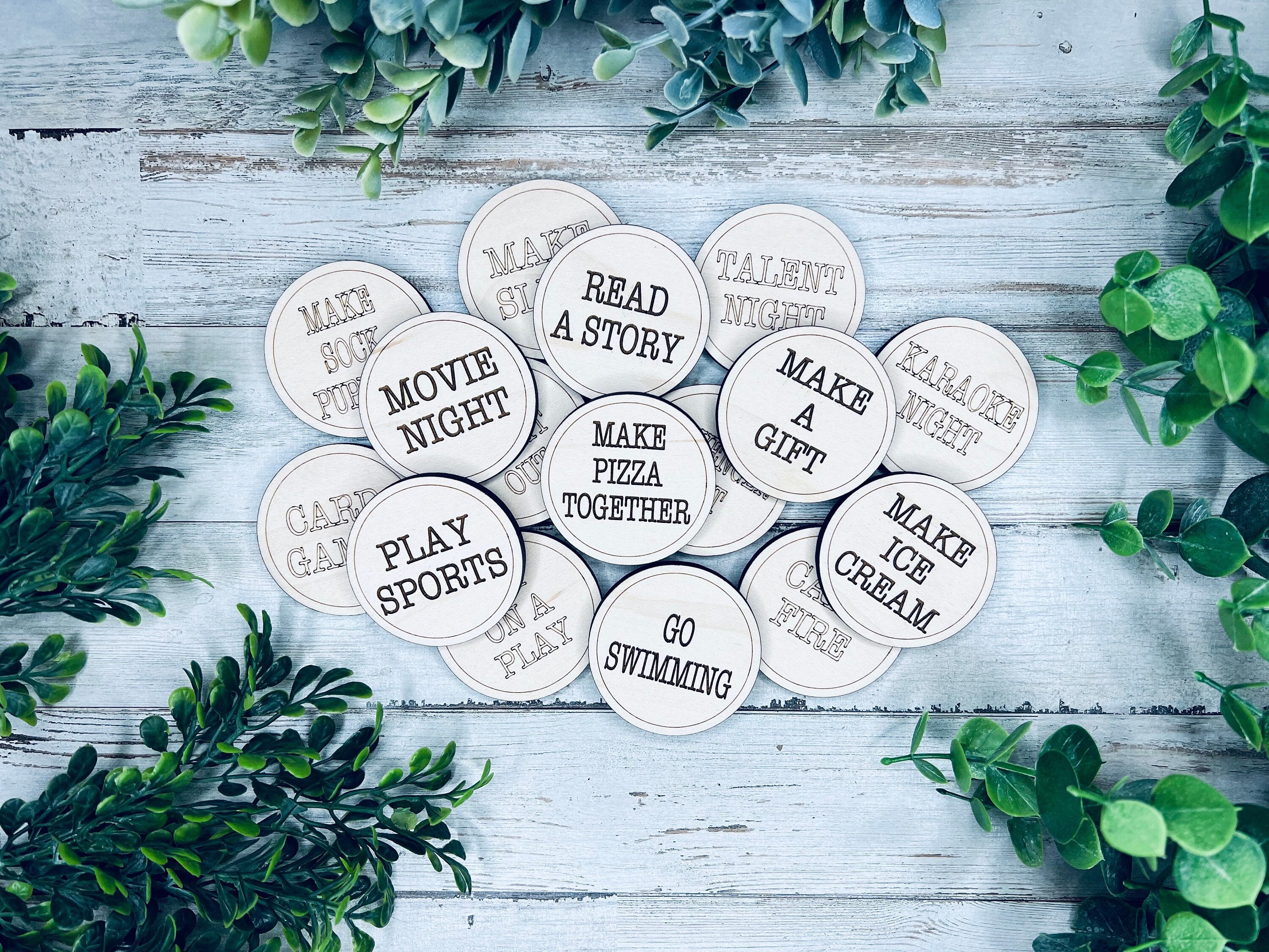 36 Family Night Activity Tokens SVG File Kids Activity Tokens - Etsy Canada