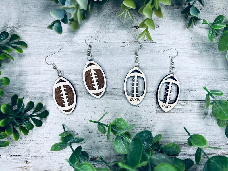 Football Earring Bundle SVG File, Football Earring Glowforge File ...
