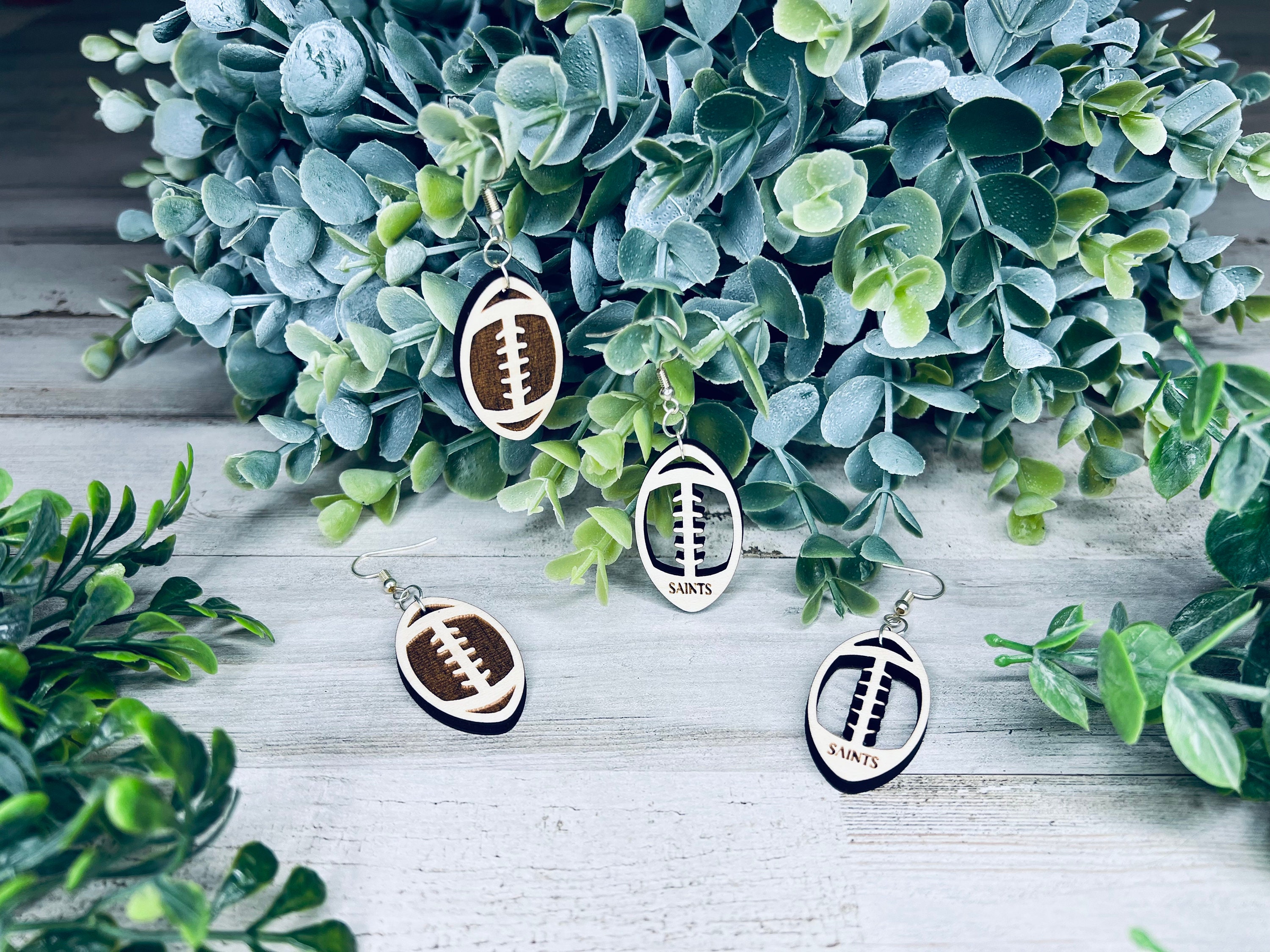 Football Earring Bundle SVG File, Football Earring Glowforge File ...