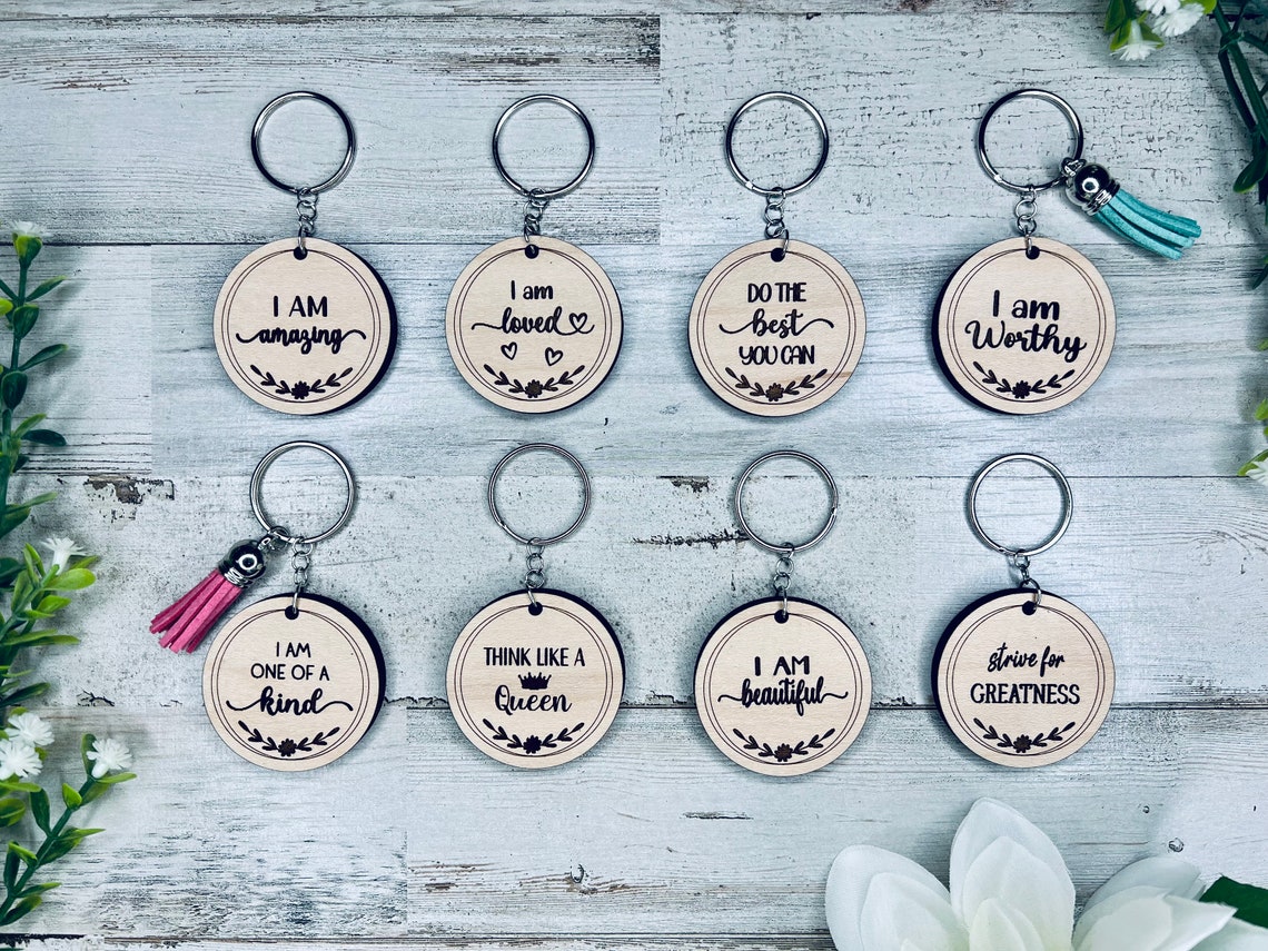 Motivational Keychain Bundle SVG File Inspirational Keychain - Etsy