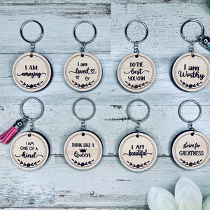 Motivational Keychain Bundle SVG File, Inspirational Keychain Gift ...